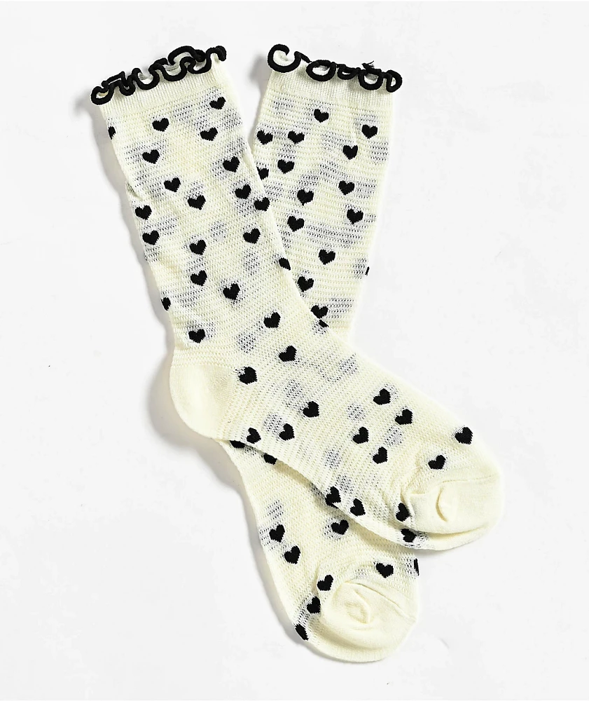 Ella-shea Ella Shea Heart Ruffle Black & White Ankle Socks at Mall of ...