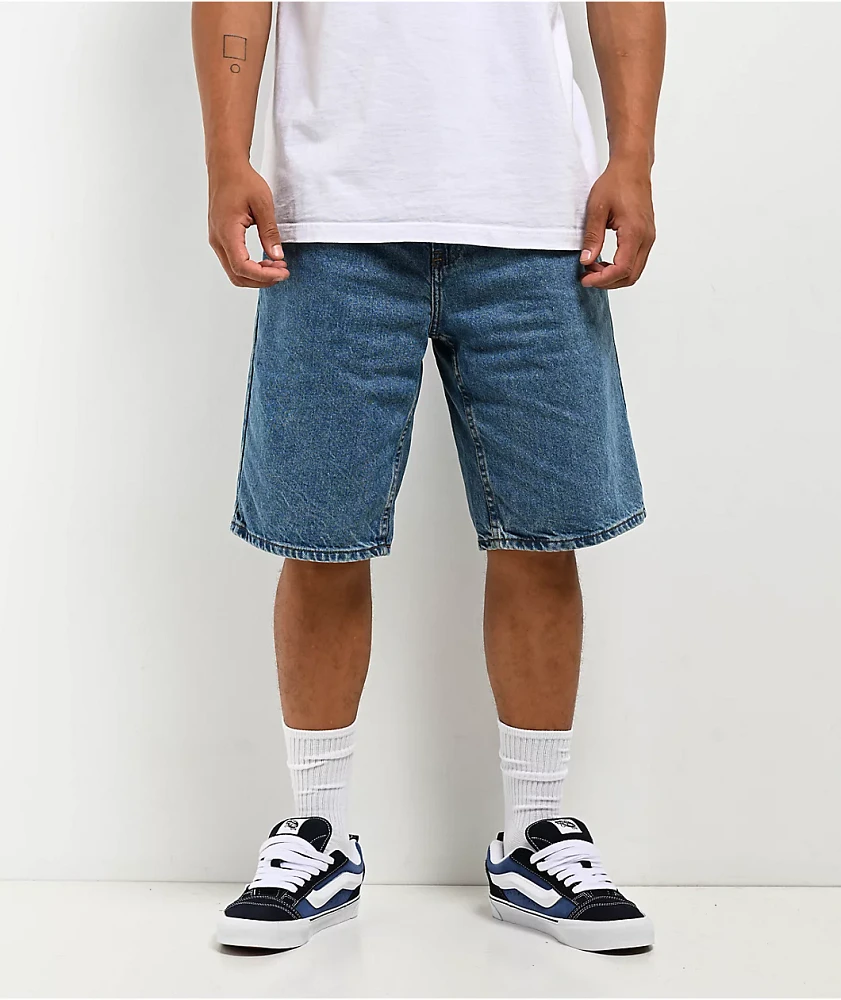 Empyre Blake Loose Fit Blue Wash Denim Skate Shorts | Hamilton Place