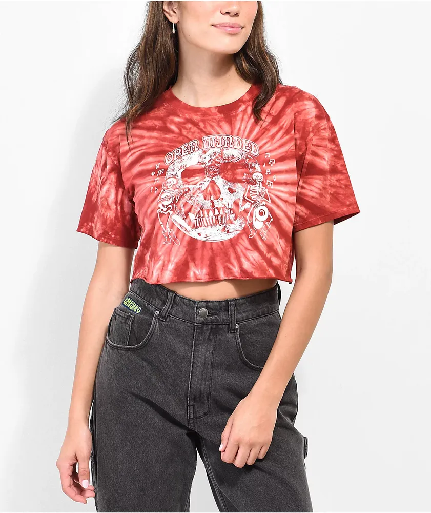 Empyre Kipsy Open Minded Red Tie Dye Crop T-Shirt | Hamilton Place