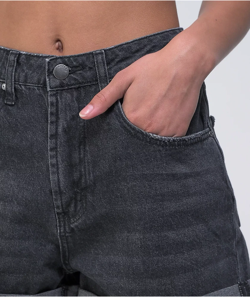 Empyre Melanie Roll Hem Black Denim Shorts | Mall of America®