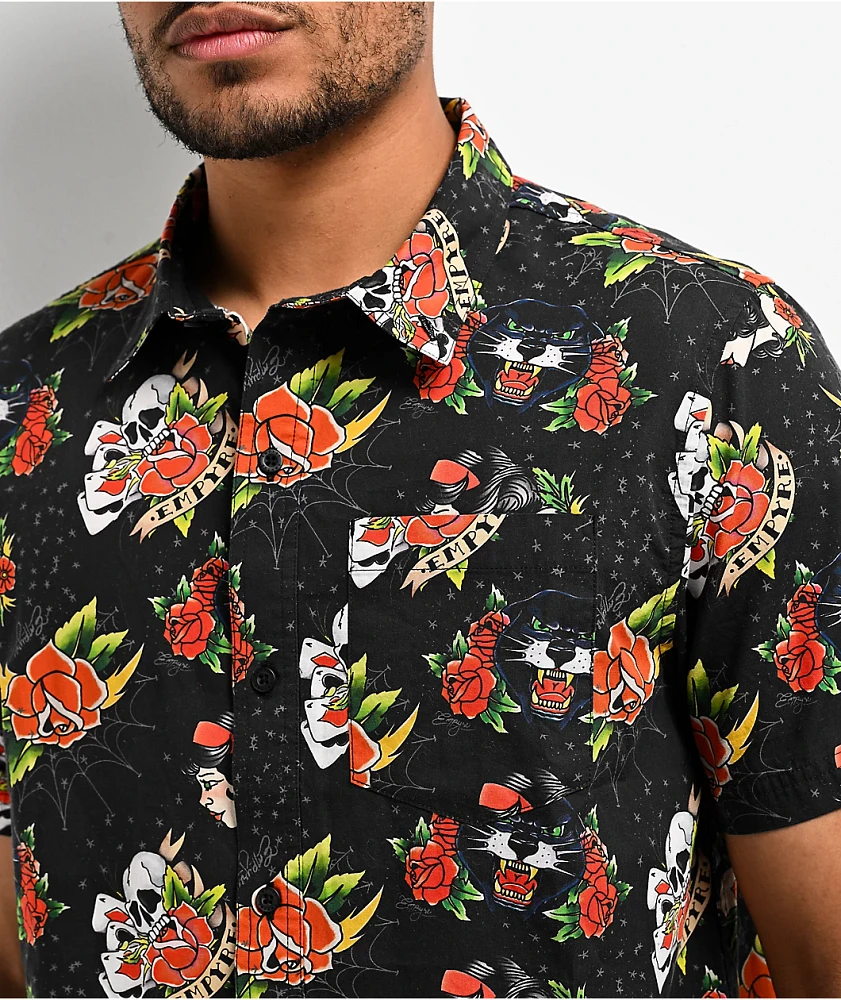 Empyre Otto Tattoo Rose Short Sleeve Button Up Shirt | Mall of America®