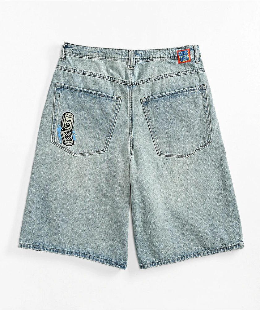 Empyre Ultra Loose Light Blue Denim Skate Shorts | Mall of America®
