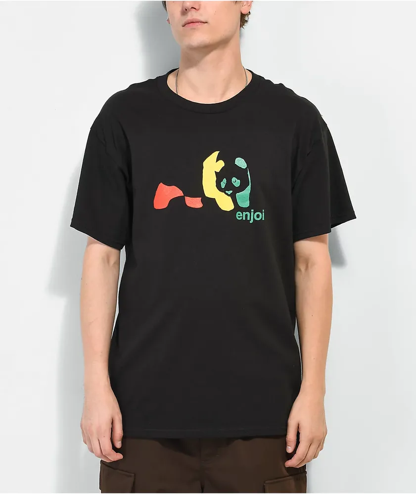 Enjoi Rasta Panda Black T-Shirt | Hamilton Place