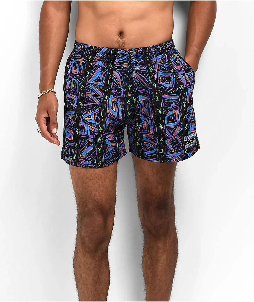 Gecko Iconic Gecko Wrap Black & Pink Volley Shorts | Mall of America®