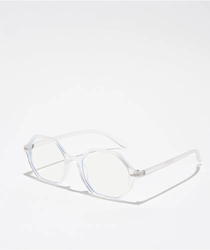 Eyeking Geo Matte Crystal Blue Light Glasses | Hamilton Place