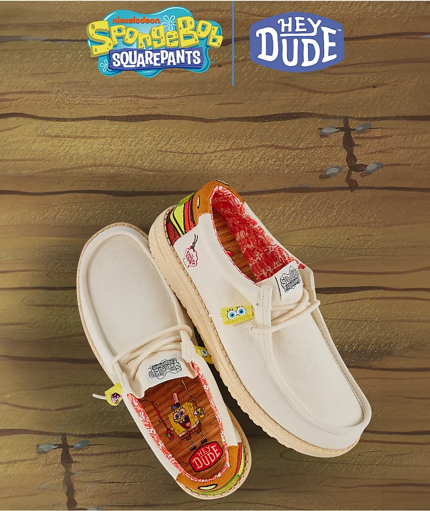 HEYDUDE x SpongeBob SquarePants Wally Krabby Patty Funk Tan Shoes ...