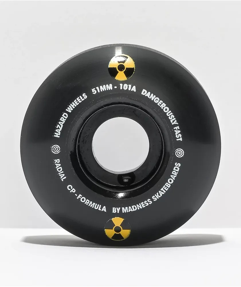 Madness Skateboards Hazard Swirl CP 51mm 101a Black Skateboard Wheels ...