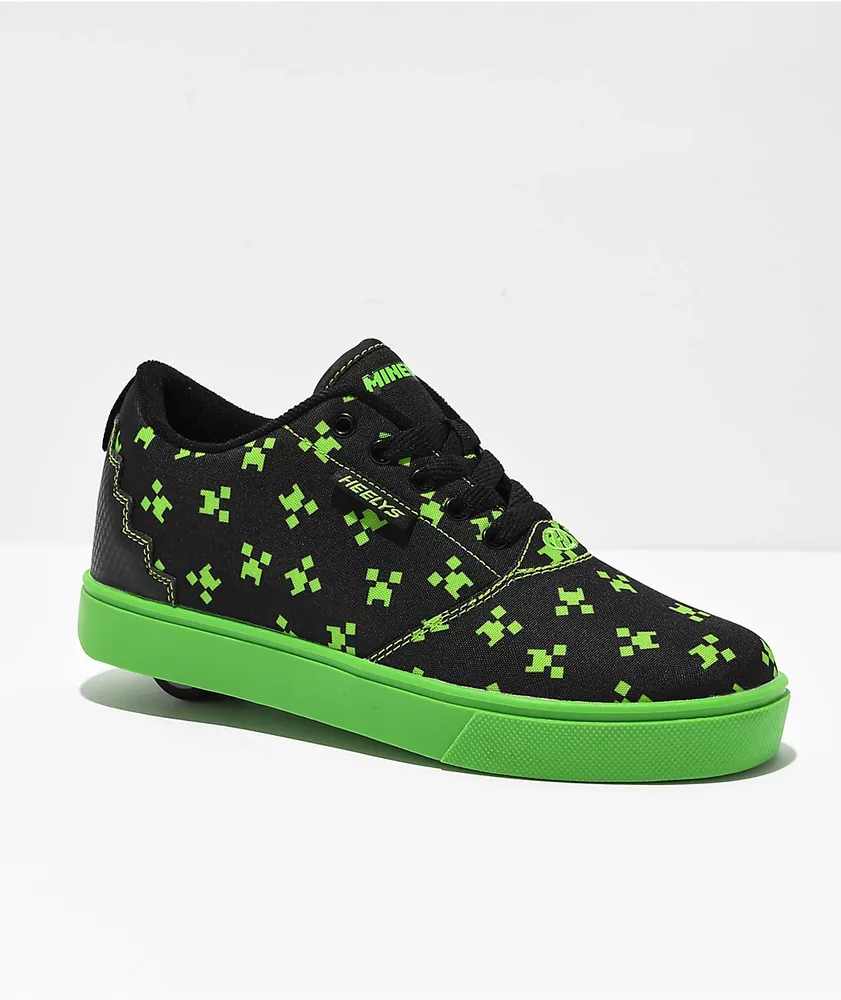 Heelys x Minecraft Creeper Pro 20 Black & Green Shoes | Hamilton Place