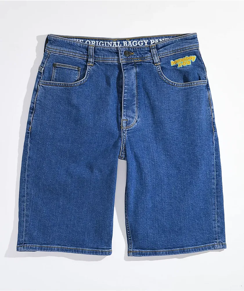 Homeboy X-Tra Blue Baggy Denim Shorts | Hamilton Place