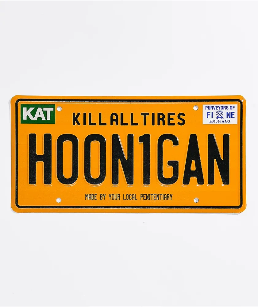 Hoonigan Orange License Plate | Hamilton Place