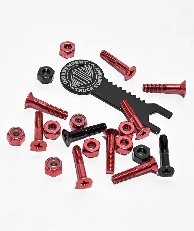 Independent Crossbolts Red & Black 1" Skateboard Hardware | CoolSprings ...