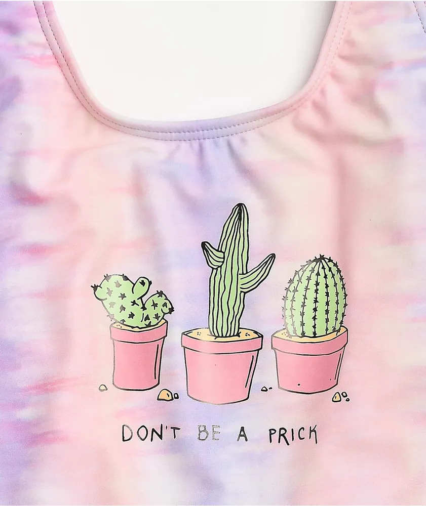 JV by Jac Vanek Don't Be A Prick Pink & Purple Tie Dye One Piece ...