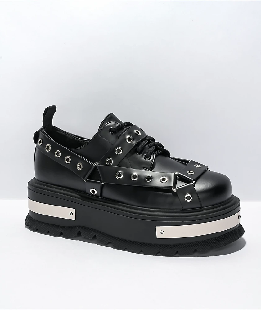 KOI Iron Hands Black Platform Shoes | Hamilton Place