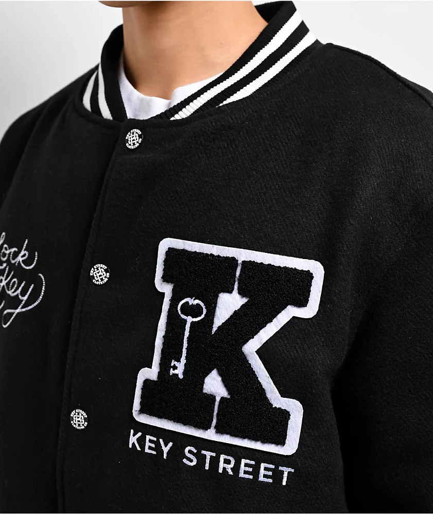 Key Street Lock And Key Black Varsity Jacket | Mall of America®