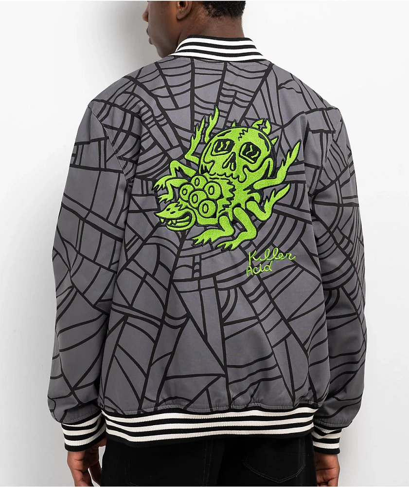 Killer Acid Tangled Web Grey Varsity Jacket | Hamilton Place