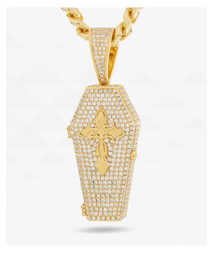 King Ice x Mike Zombie Bed For A Legend 22" White Gold Chain Necklace ...