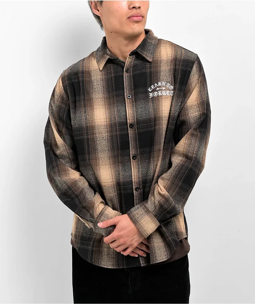 LTF Learn To Forget Old English Brown Flannel Shirt | Hamilton Place