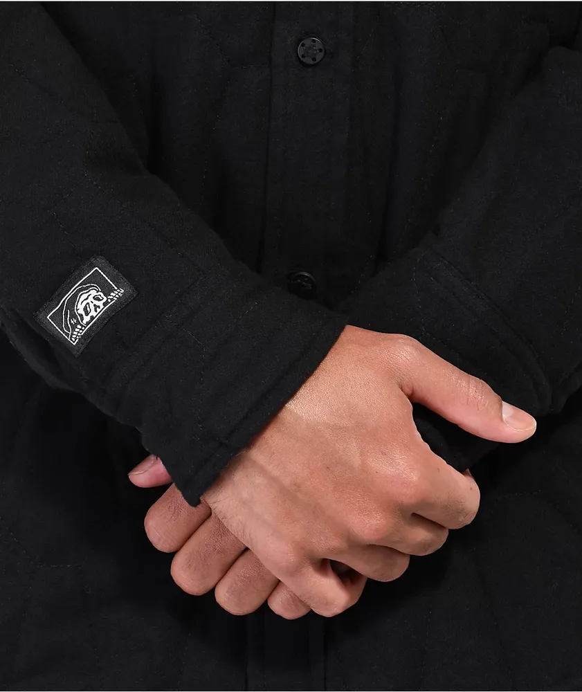 Lurking Class by Sketchy Tank Coffin Quilted Black Hooded Jacket at ...