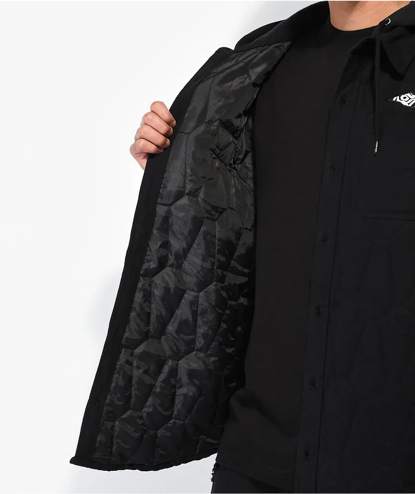 Lurking Class by Sketchy Tank Coffin Quilted Black Hooded Jacket at ...