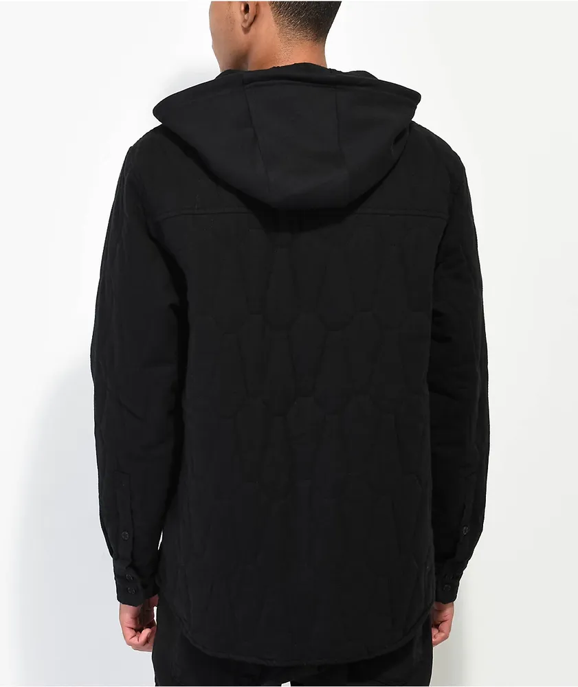 Lurking Class by Sketchy Tank Coffin Quilted Black Hooded Jacket at ...