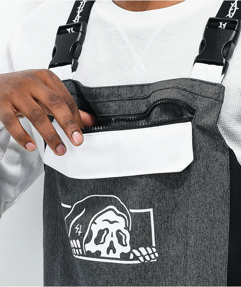 Lurking Class by Sketchy Tank Lurker Black & White Snowboard Bib Pants ...