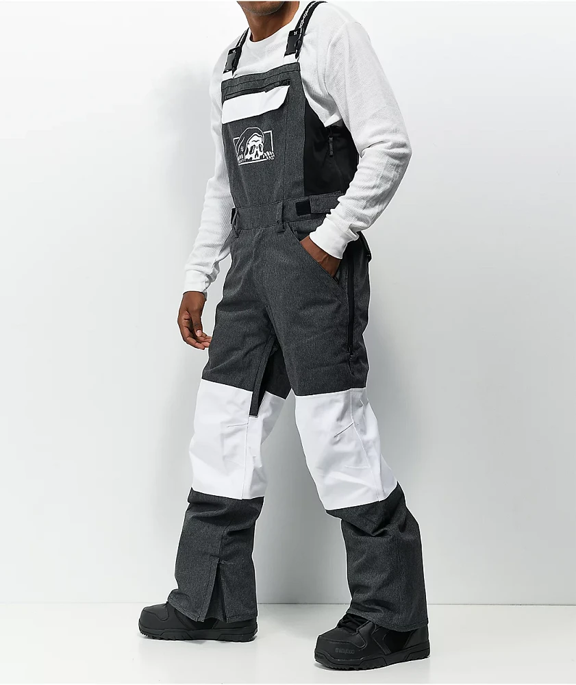 Lurking Class by Sketchy Tank Lurker Black & White Snowboard Bib Pants ...