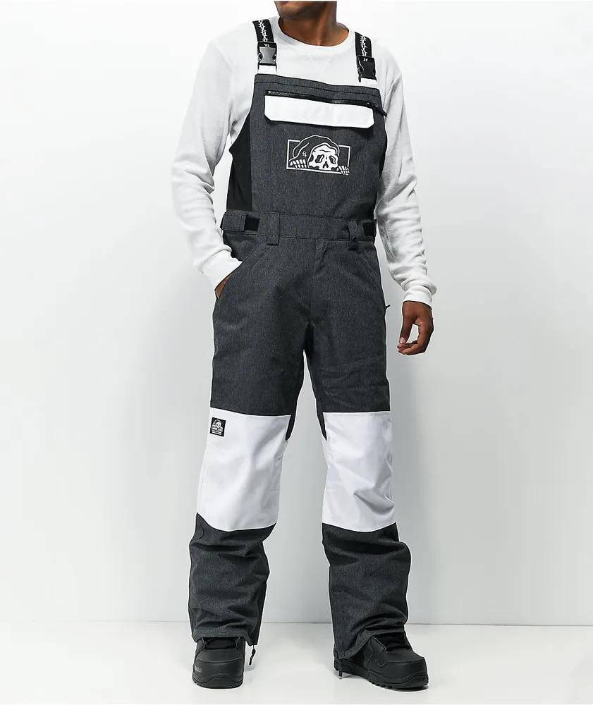 Lurking Class by Sketchy Tank Lurker Black & White Snowboard Bib Pants ...