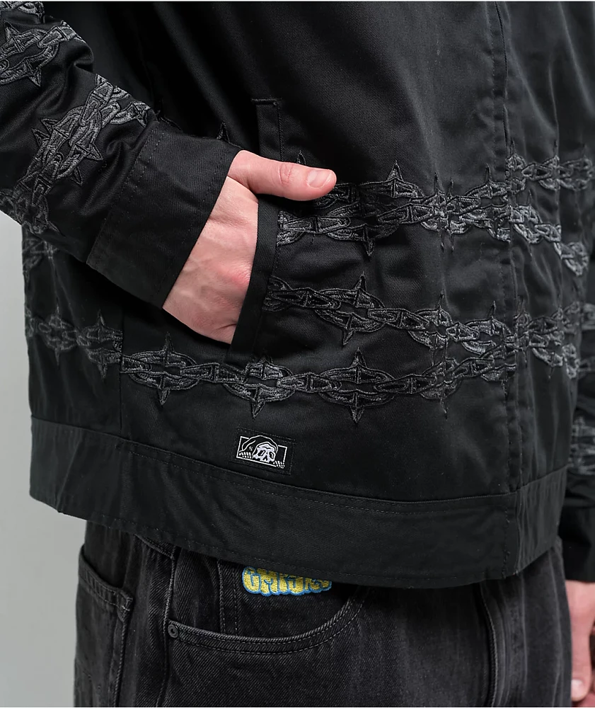 Lurking Class by Sketchy Tank Spiked Chain Black Work Jacket | Mall of ...