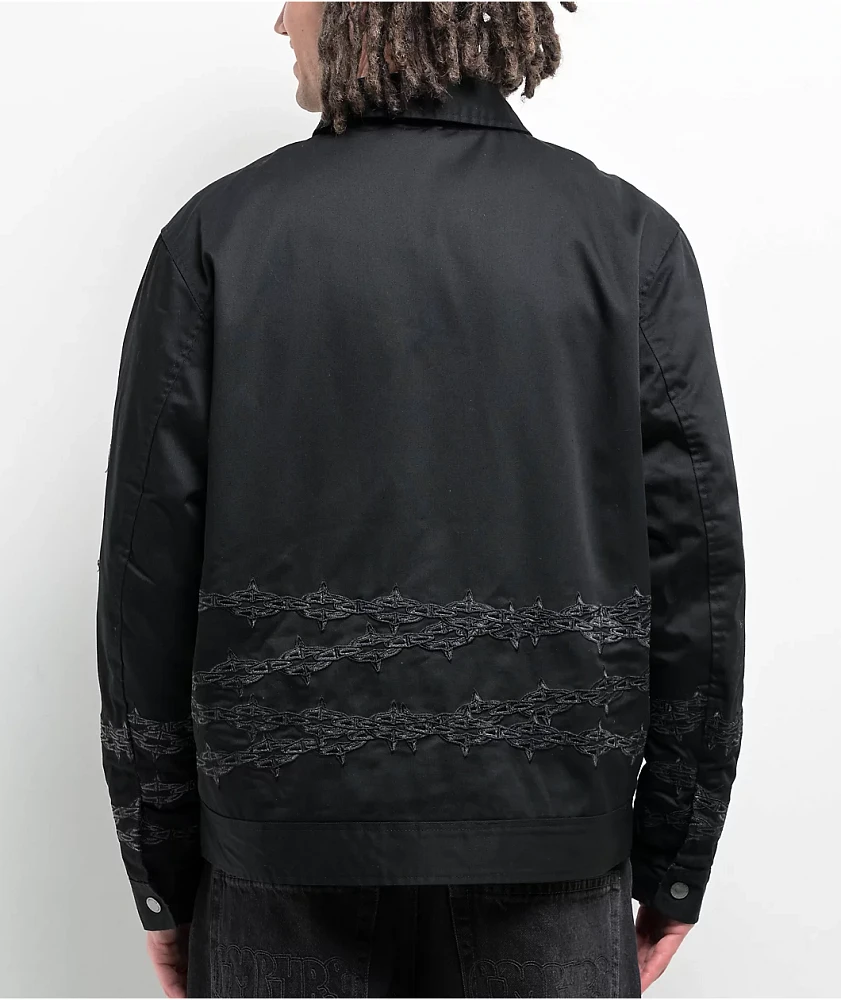 Lurking Class by Sketchy Tank Spiked Chain Black Work Jacket | Mall of ...