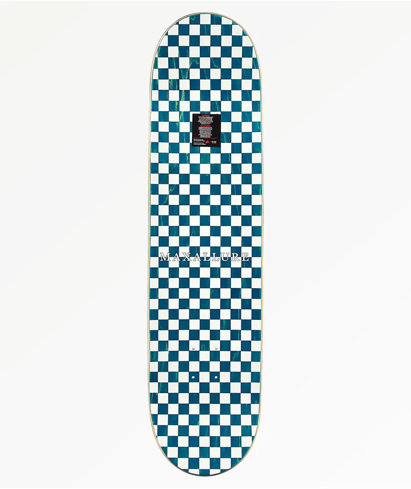 Maxallure Lets Go Checkerboard White 8.0" Skateboard Deck | Mall of ...