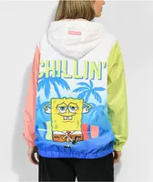 Members Only x Nickelodeon SpongeBob Chillin' White Hooded Windbreaker ...