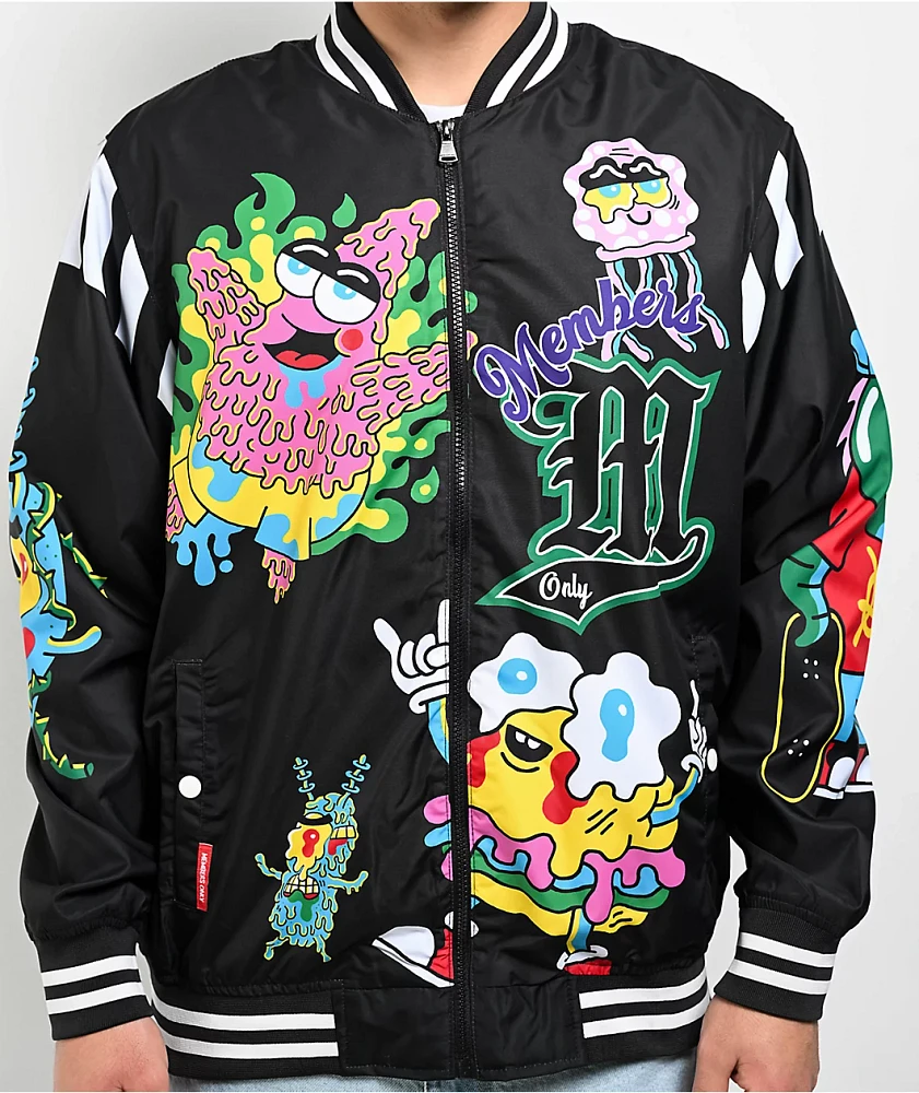 Members Only x Nickelodeon SpongeBob SquarePants Black Varsity Jacket ...
