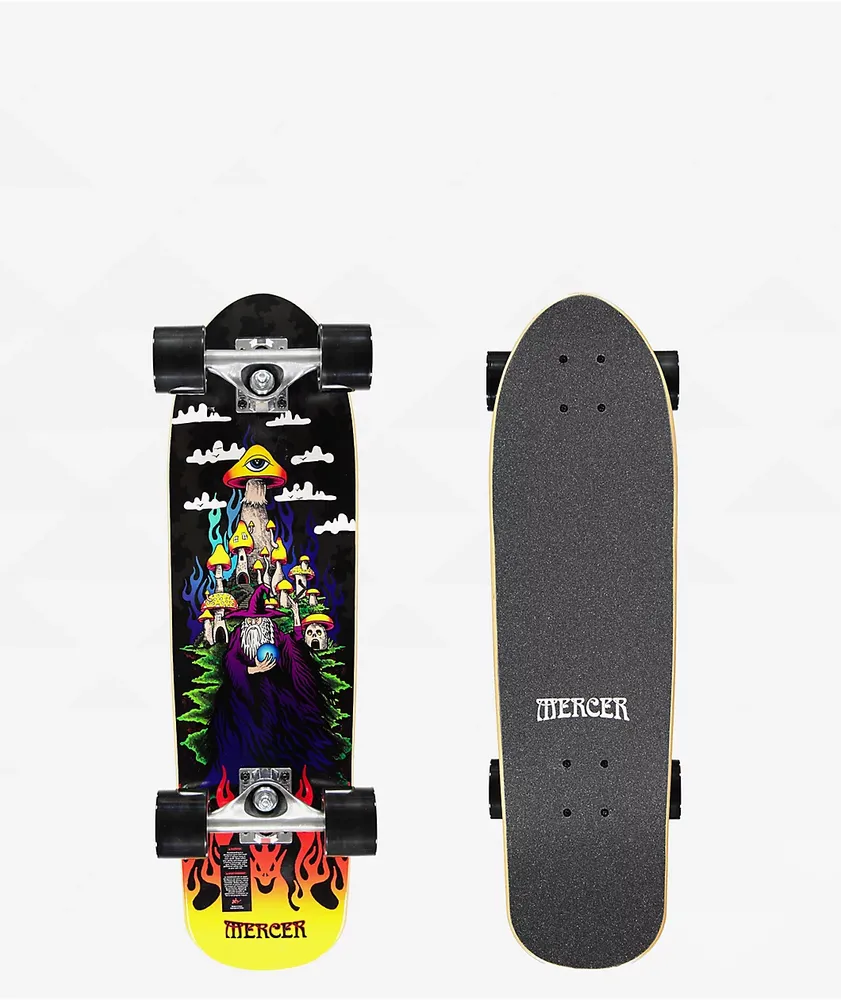 Mercer Black Light Wizard 28.5" Cruiser Skateboard Complete | Hamilton ...