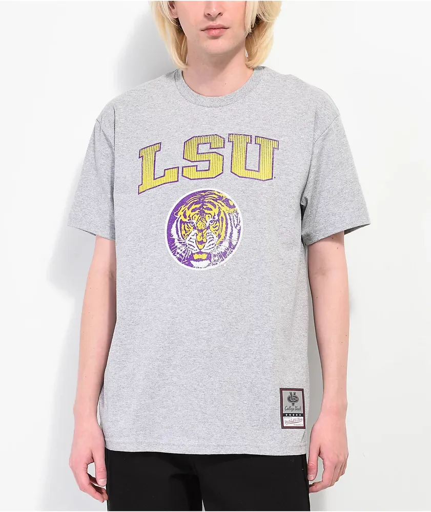 Mitchell & Ness LSU Vintage Grey T-Shirt | CoolSprings Galleria