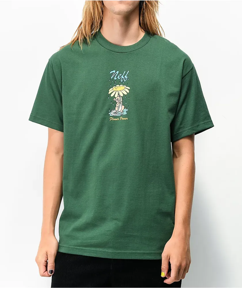 Neff Flower Power Green T-Shirt | Hamilton Place