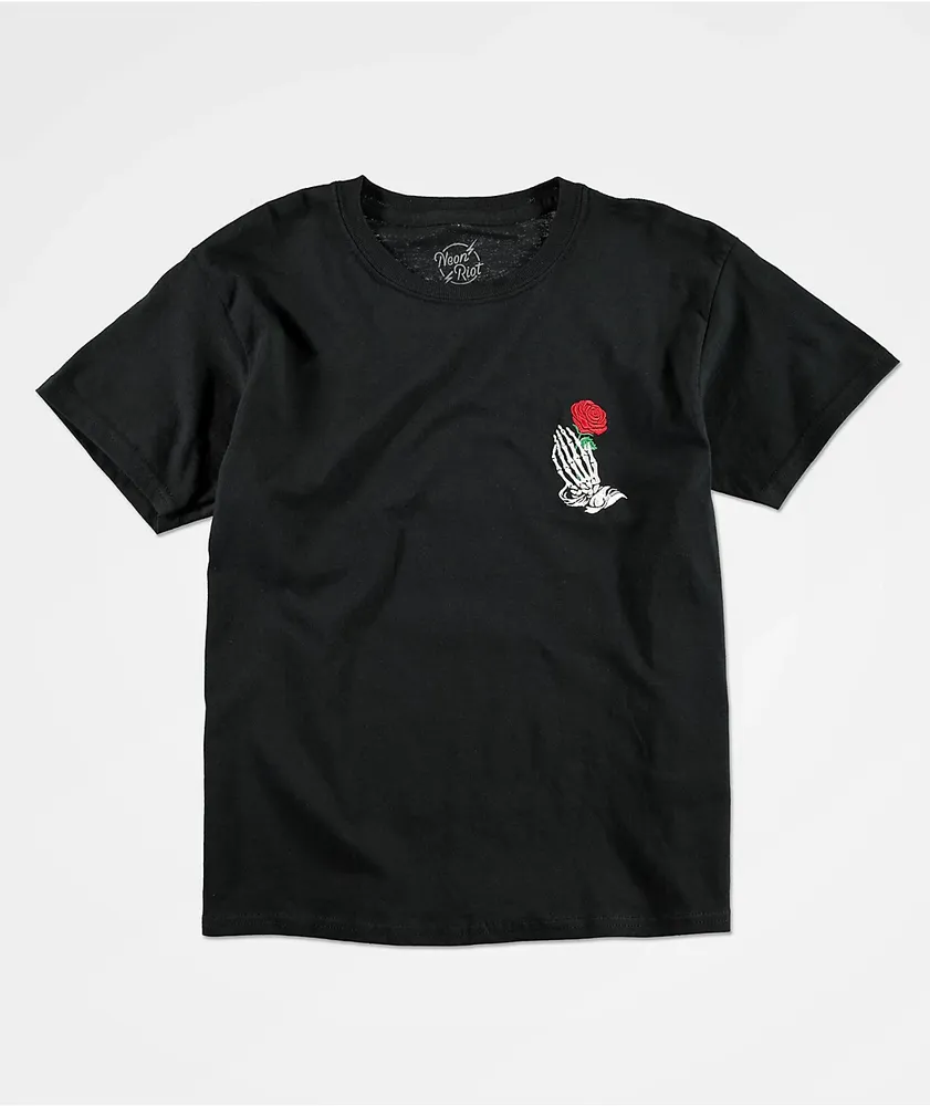 Neon Riot Kids Skeleton Hand Black T-Shirt | CoolSprings Galleria