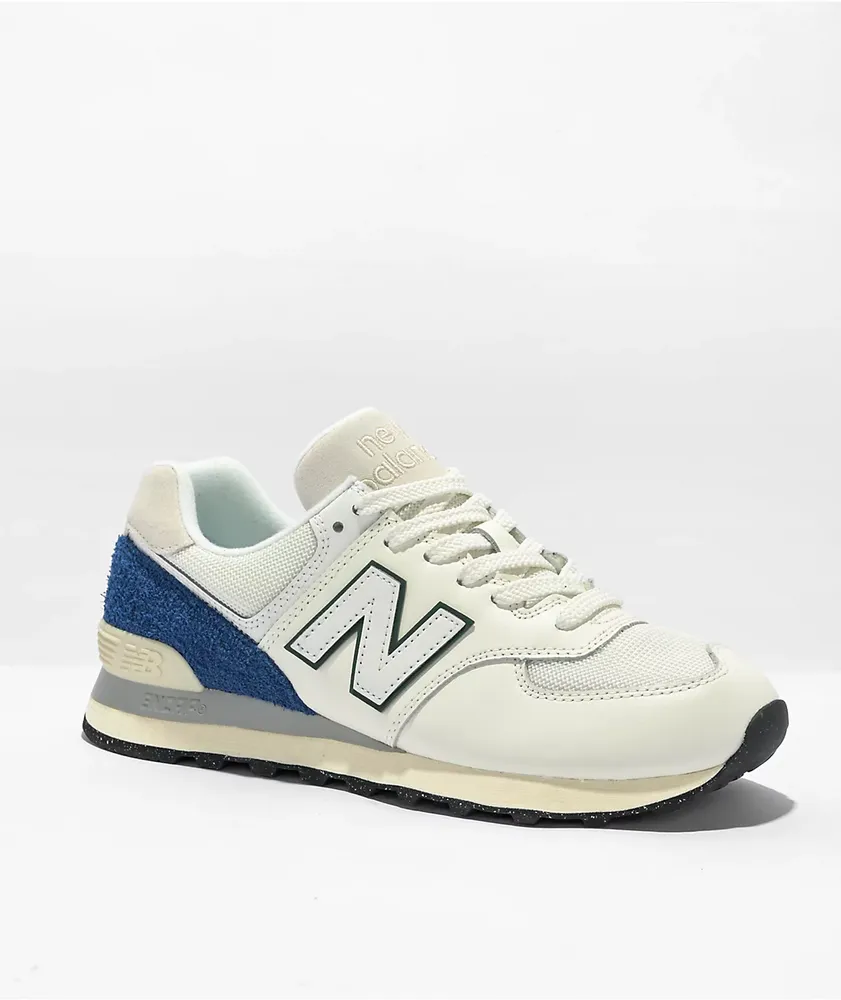 New Balance Lifestyle U574 White & Royal Blue Shoes | Hamilton Place