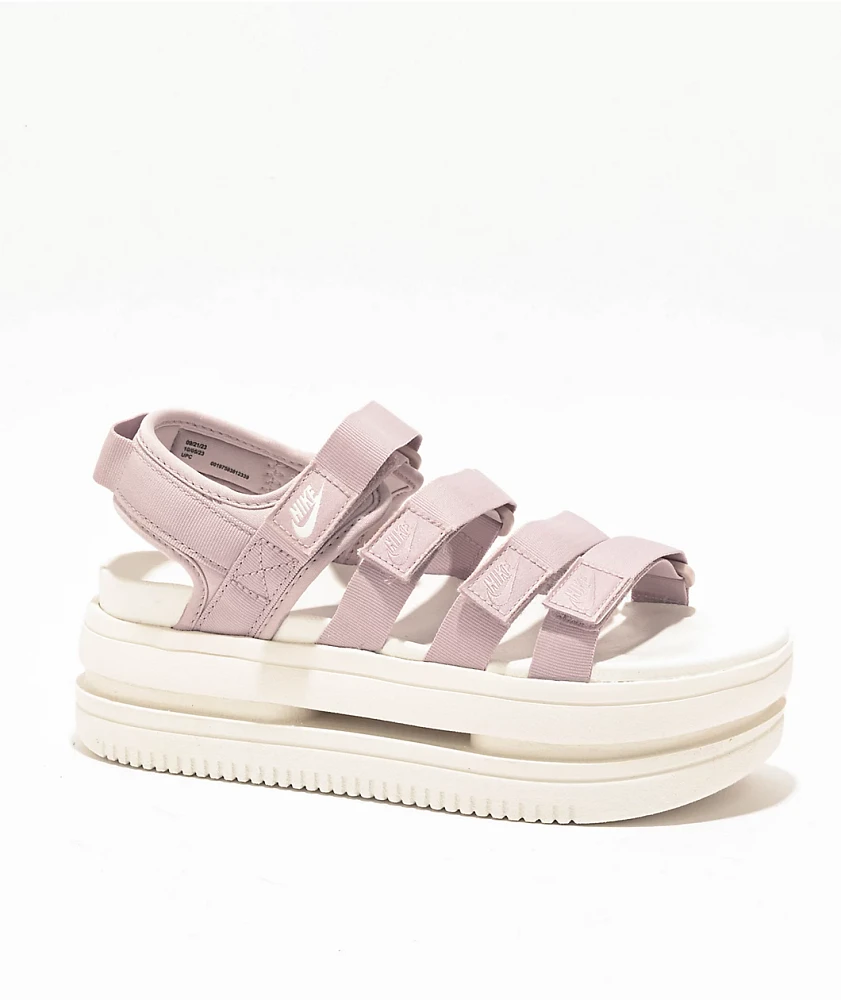 Nike Icon Classic Platinum Violet & Sail Platform Sandals | Hamilton Place