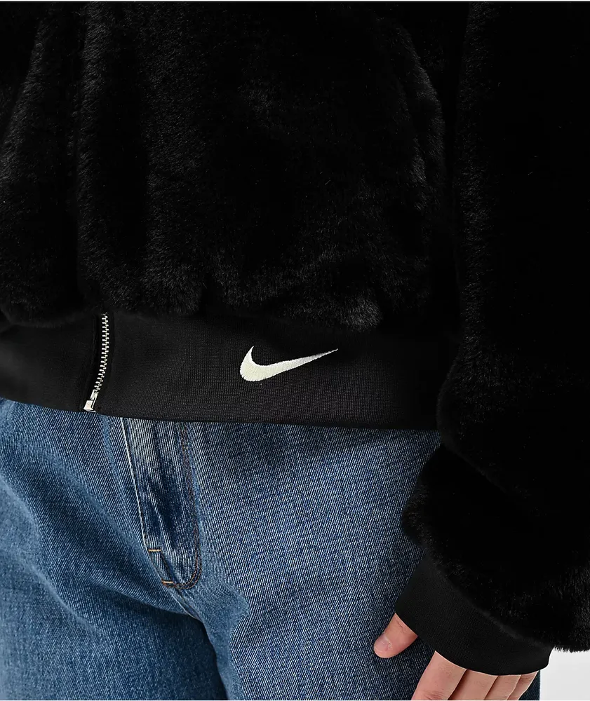 Nike Sportswear Faux Fur Black Reversible Bomber Jacket | Mall of America®