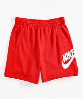 Nike Sportswear Kids Club Logo Red Sweat Shorts | Hamilton Place
