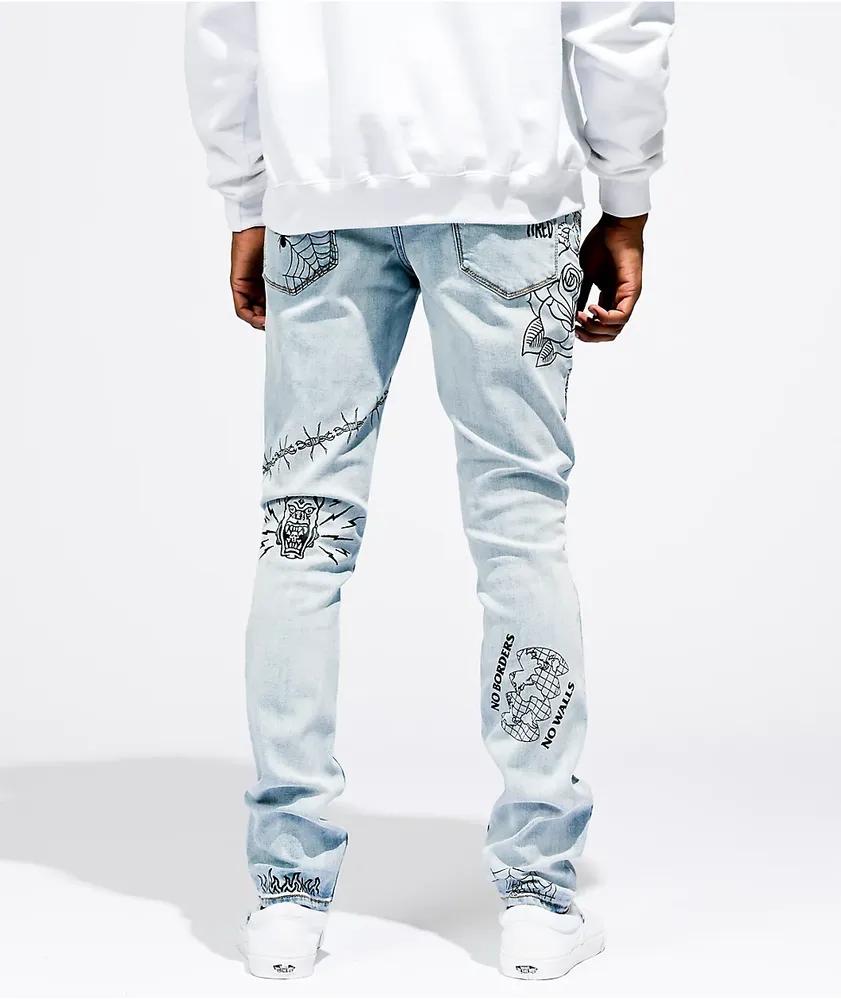 Ninth Hall Rogue Printed Light Aged Skinny Jeans | Mall of America®