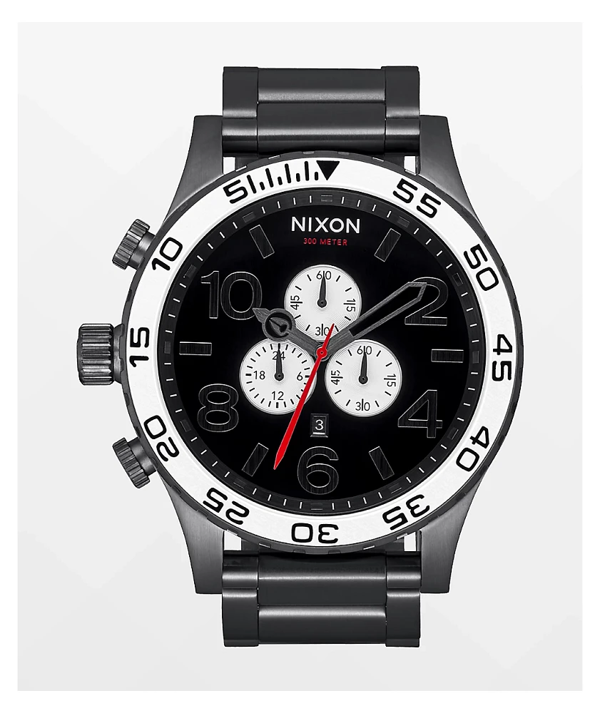 Nixon 51-30 Chrono Black & White Chronograph Watch | Hamilton Place
