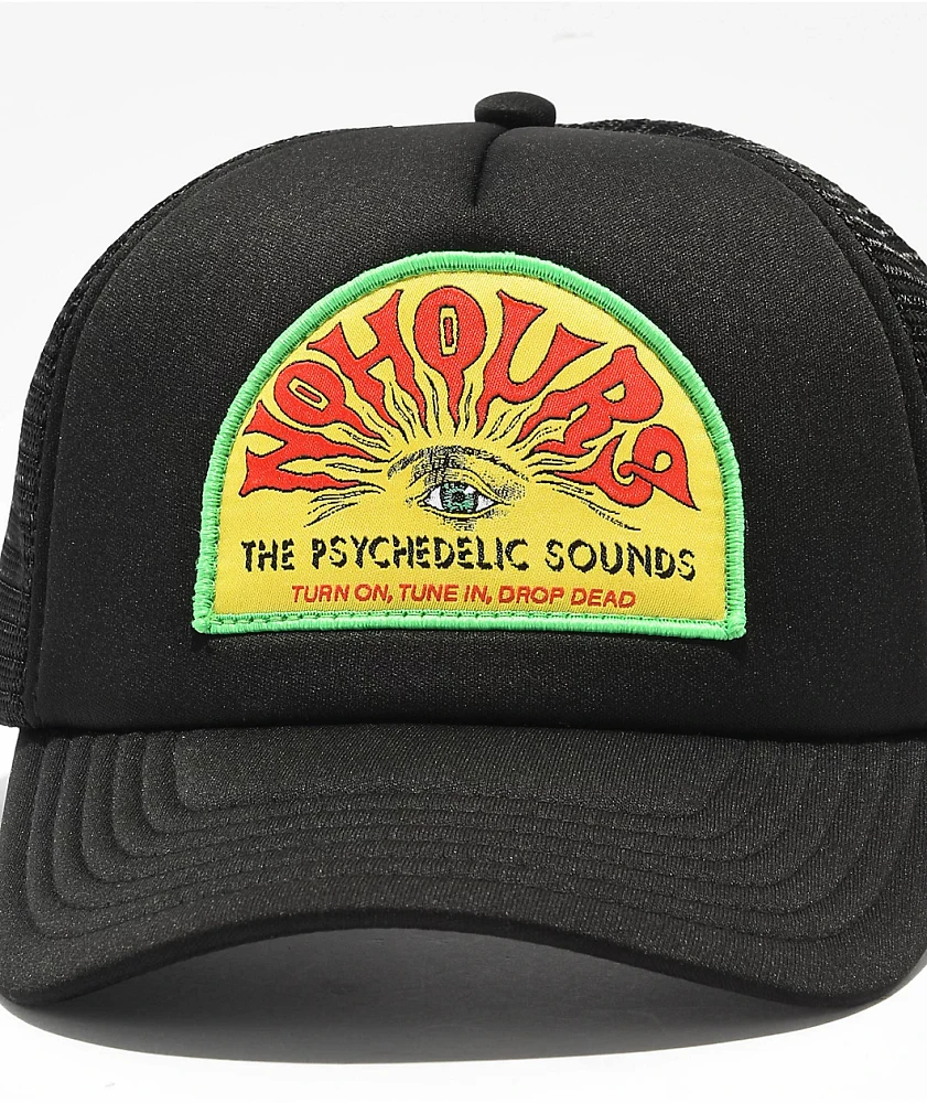 NoHours Psychedelic Sounds Black Trucker Hat | Mall of America®