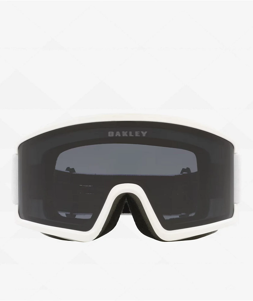 Oakley Target Line L Matte White & Prizm Dark Grey Snowboard Goggles ...