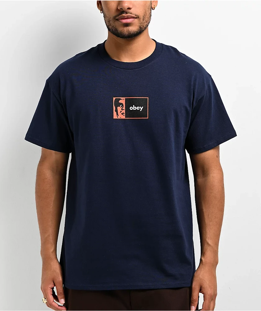 Obey Icon Bar Navy Blue T-Shirt | Hamilton Place