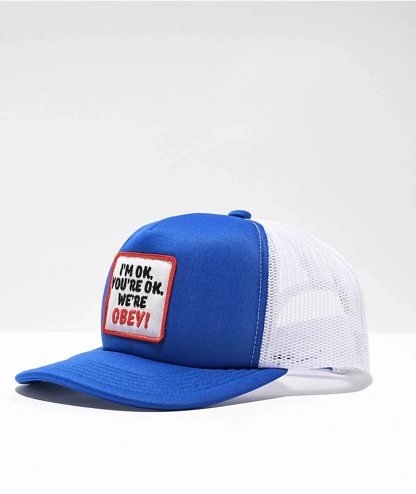 Obey Okay Blue Trucker Hat | Hamilton Place