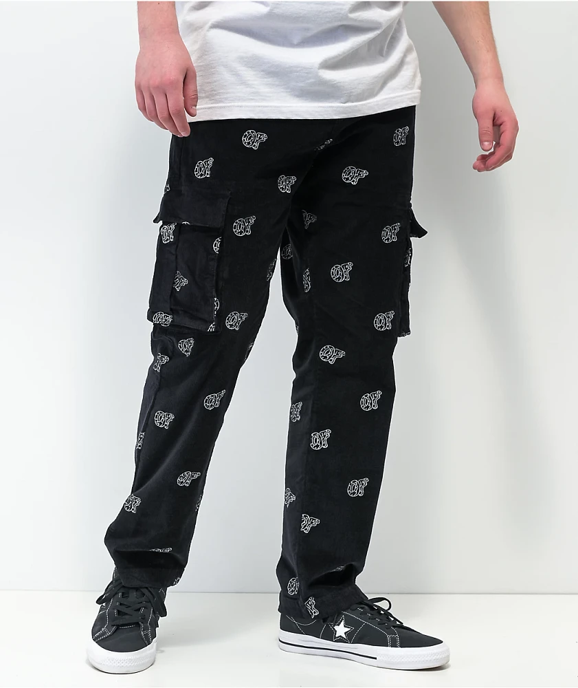 Odd Future All Over Embroideries Black Corduroy Cargo Pants | Hamilton ...