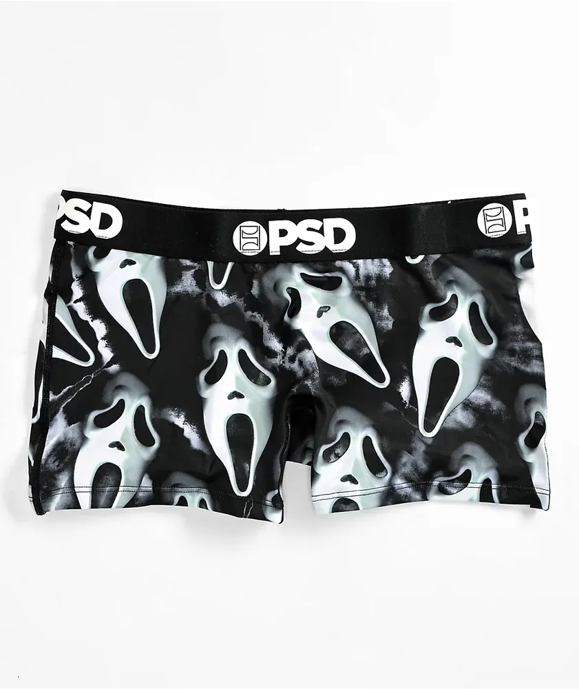 PSD x Ghost Face Dark Black & White Boyshort Underwear | Hamilton Place