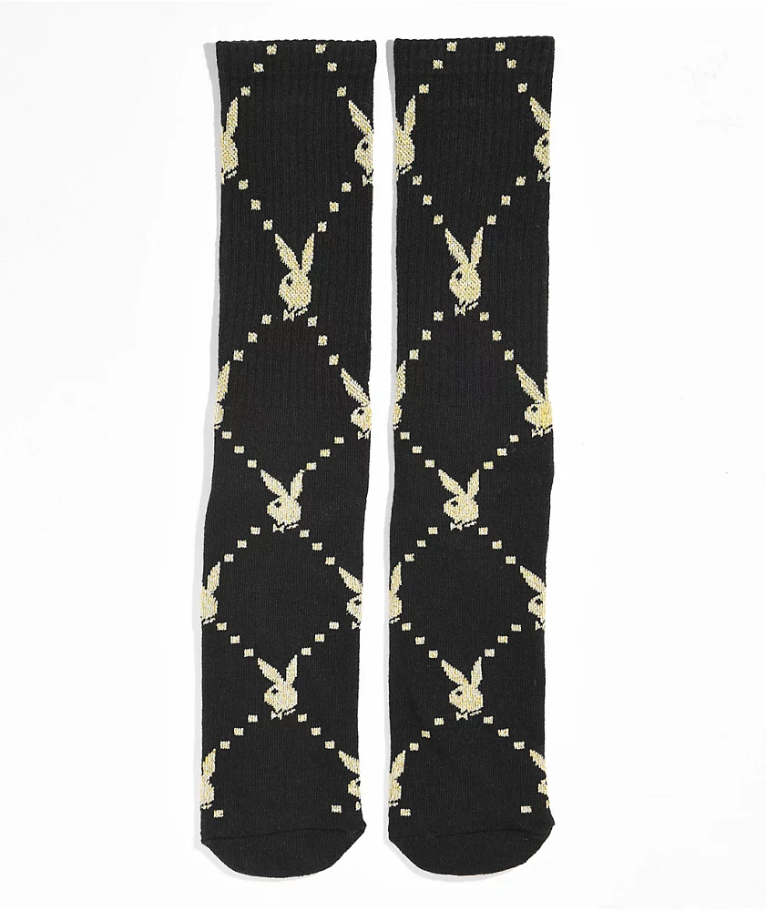 PSD x Playboy Monogram Lux Black Crew Socks | CoolSprings Galleria
