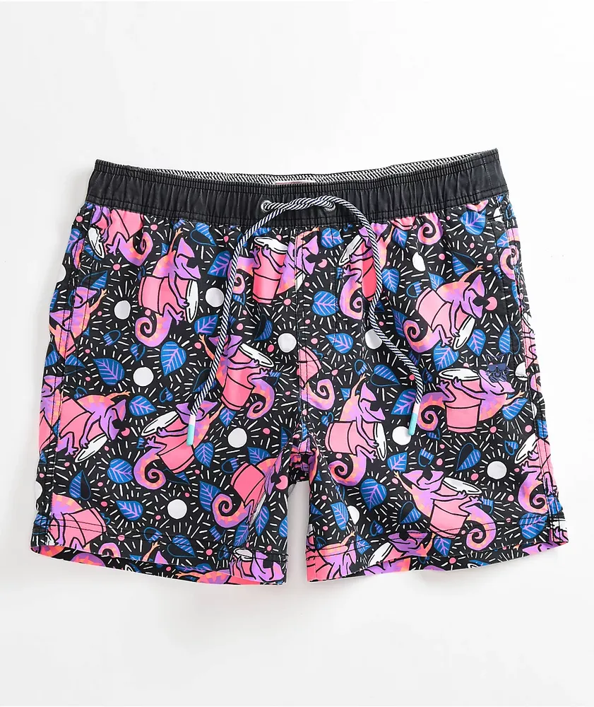 Party Pants Chameleon Black & Pink Board Shorts | Hamilton Place